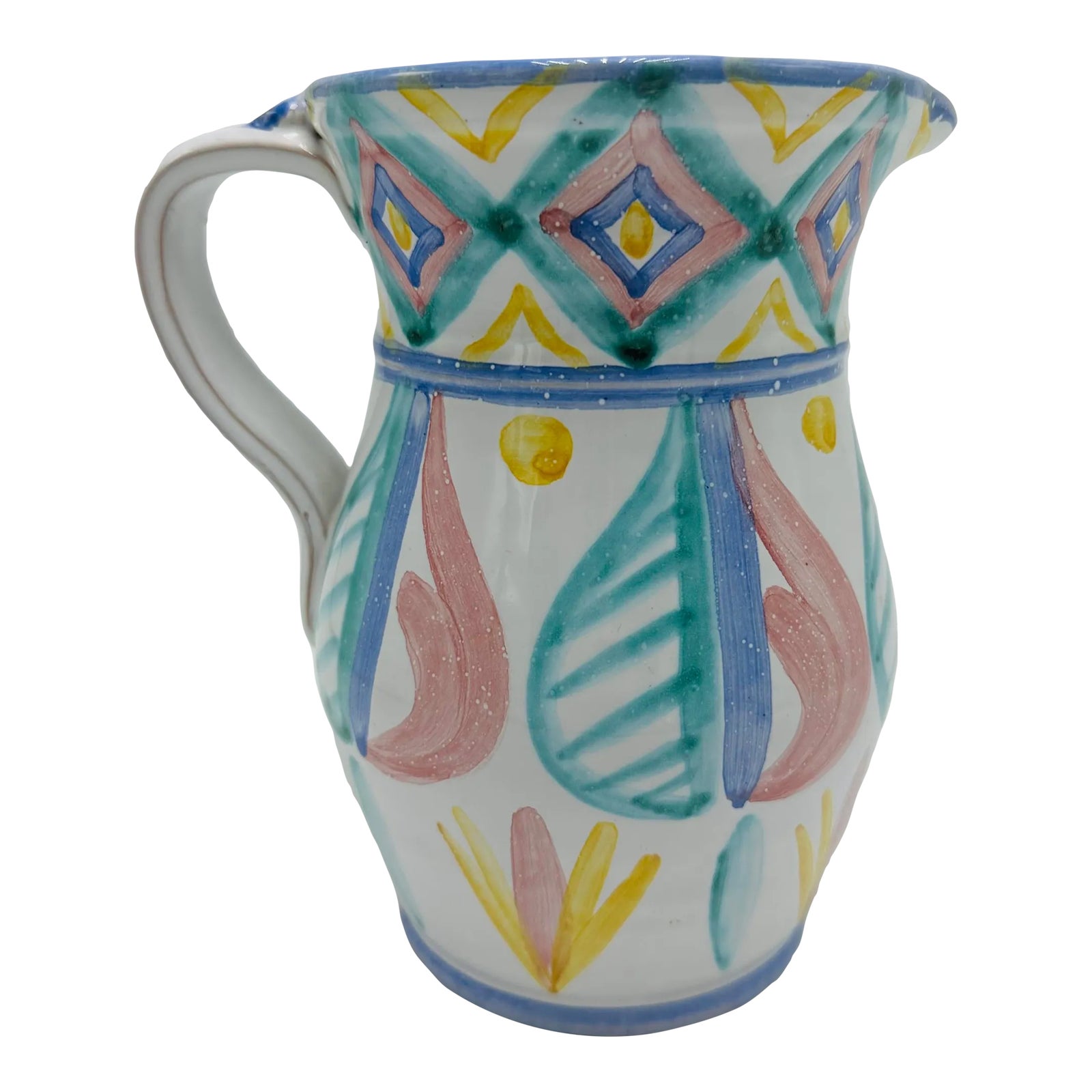 Vintage Italian Ceramic Pitcher | Chairish