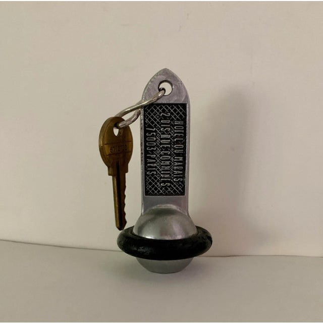 Vintage Hotel Key & Key Fob - Hotel Paris France | Chairish