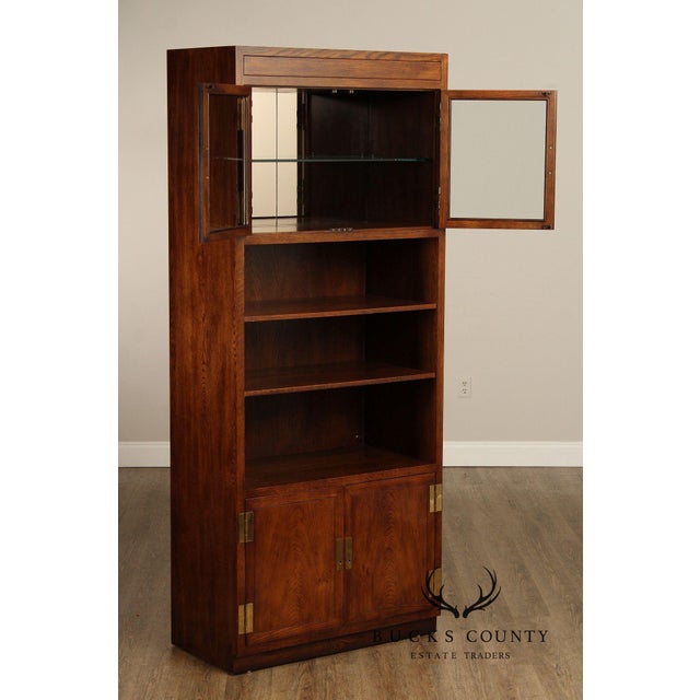 Henredon 'Scene One' Campaign Style Oak Bookcase | Chairish