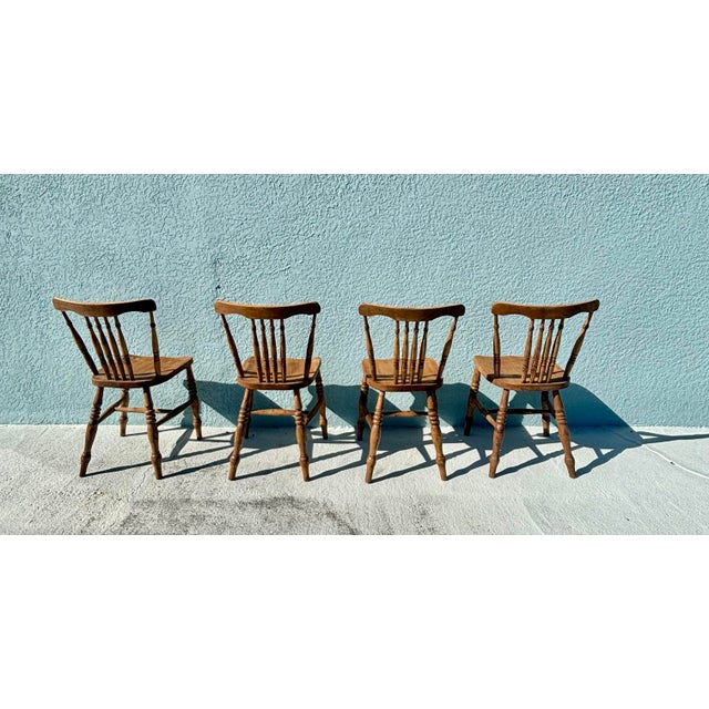 Antique English Elm Chairs - Set of Four | Chairish