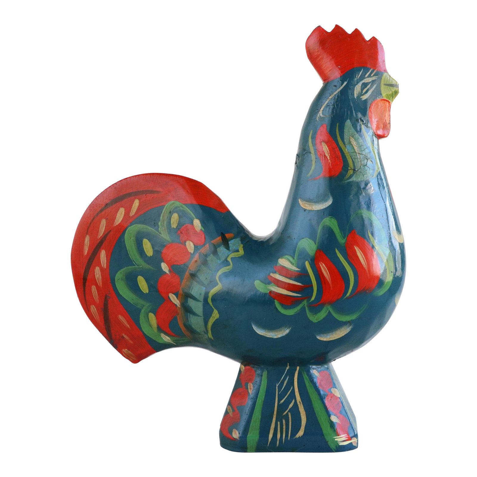 Vintage Nils Olsson Swedish Dala Rooster Figure | Chairish