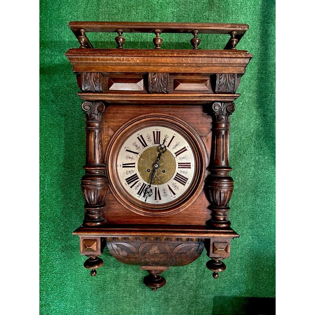 19th Century Baroque Style German Wall Clock | Chairish