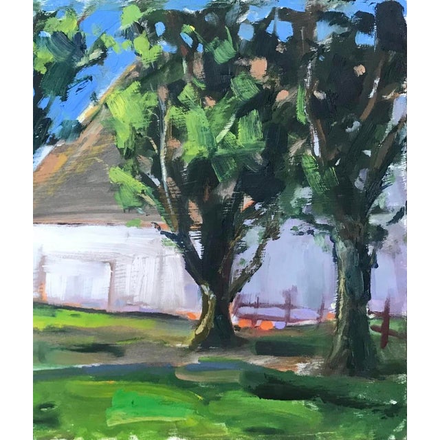 Rush Ranch Barn Original Plein Air Landscape Oil Painting | Chairish