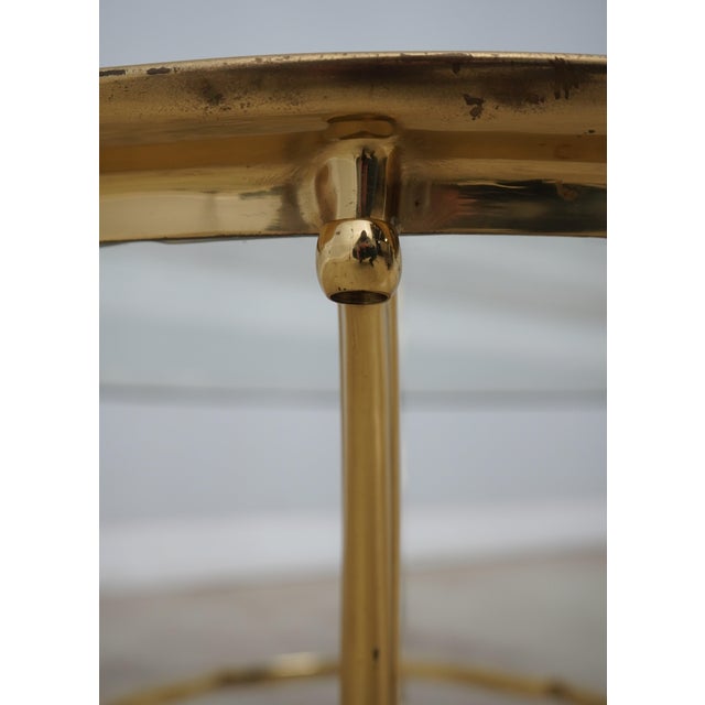 Labarge Large Brass Base Glass Top Coffee Table | Chairish