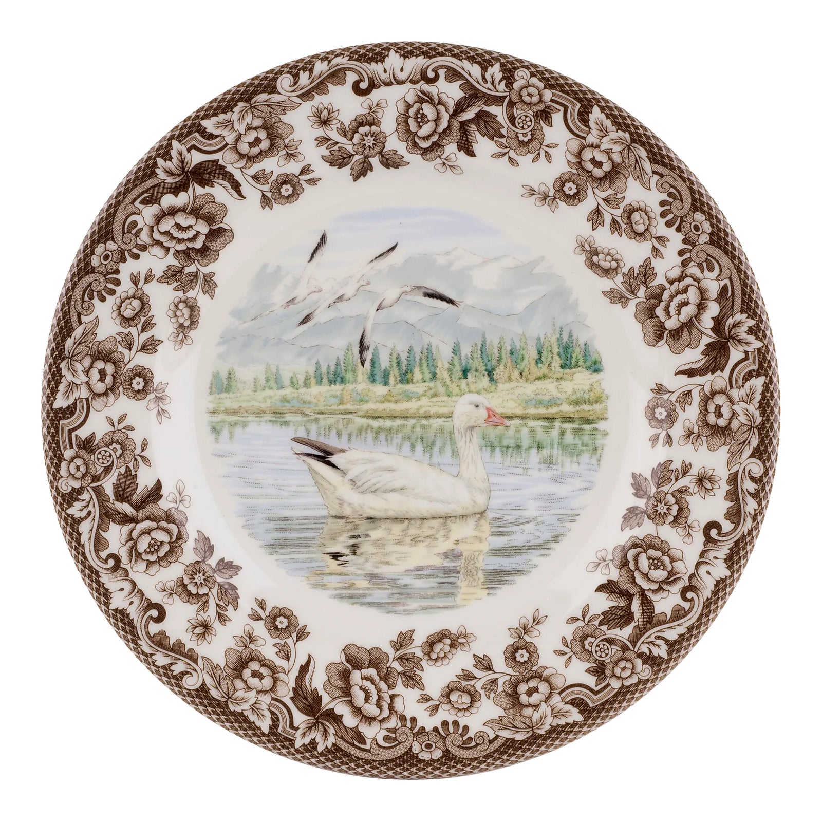 Spode Woodland Salad Plate 8", Snow Goose | Chairish