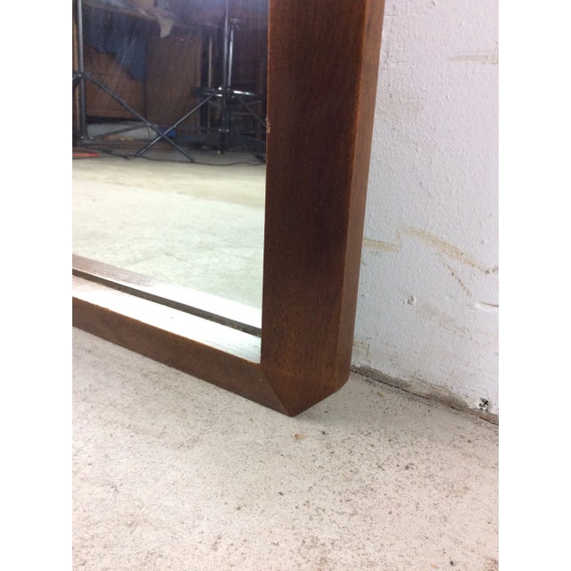 Mid Century Modern Wall Mirror With Angular Walnut Frame | Chairish