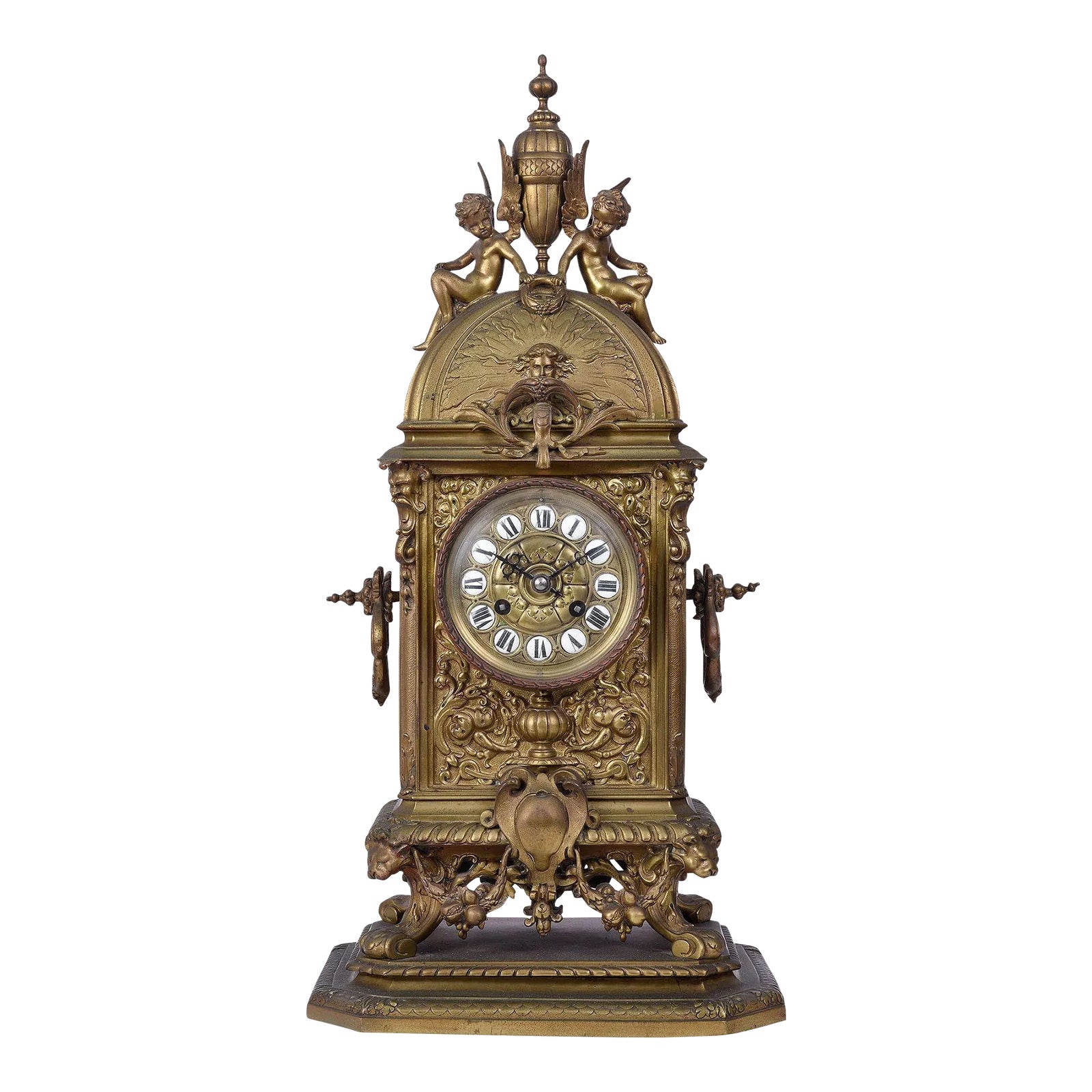 Late 19th Century Tiffany & Co. Bronze Cherub Mantel Clock | Chairish