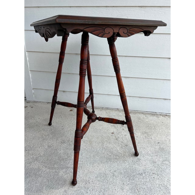Early 1900's Victorian Side Table With Turned Bobbin Legs, Spindle and ...
