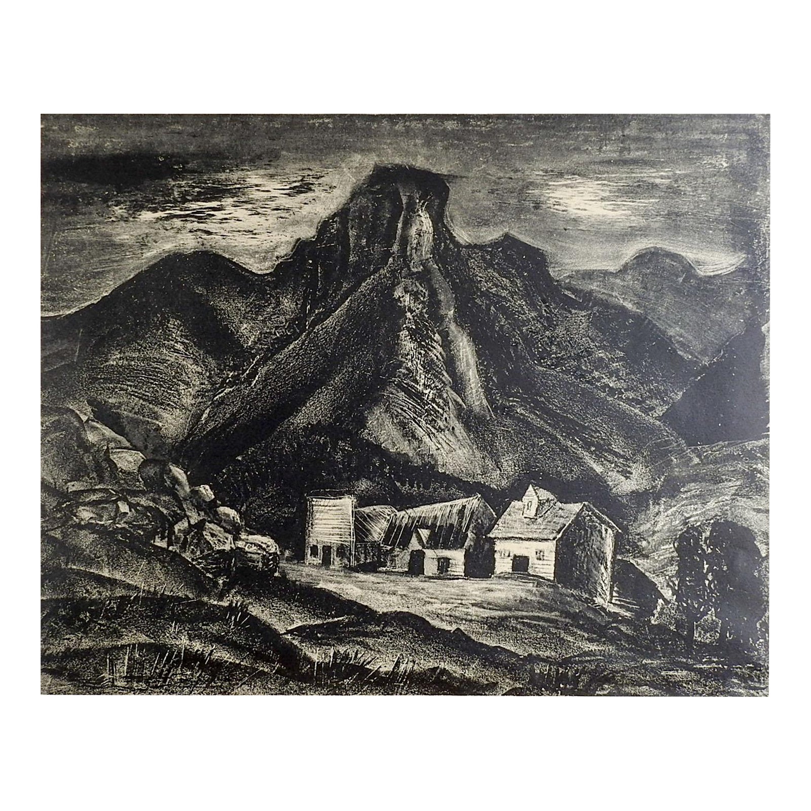 Vintage 1940's Barbara Maples+ Ghost Town Rosemont Colorado Lithograph ...