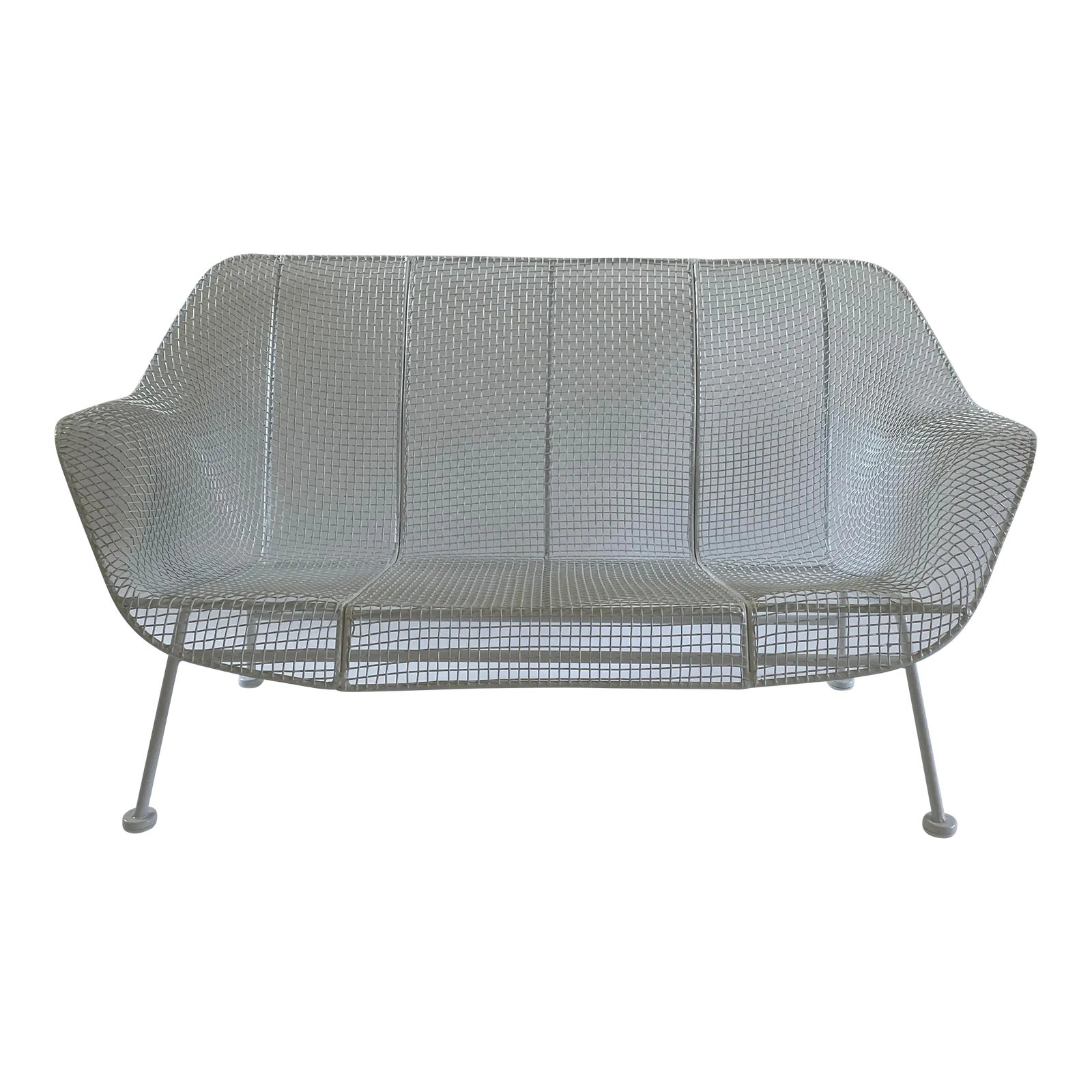 Vintage Wrought Iron Sculptura Settee by Russell Woodard, Unmarked ...