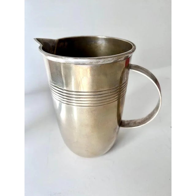 French Silver Plated Brass Art Deco Cocktail Pitcher | Chairish