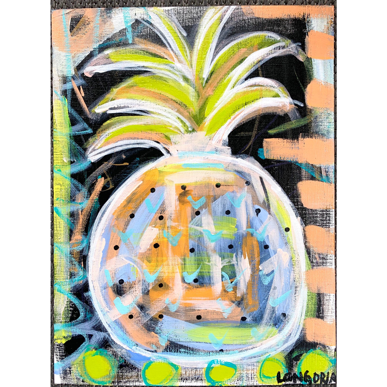 “Pineapple #10” Abstract Painting by Christina Longoria | Chairish