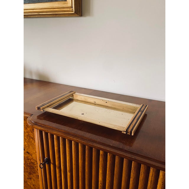 Hollywood Regency Brass and Inlaid Woods Tray, Italy 1970s | Chairish