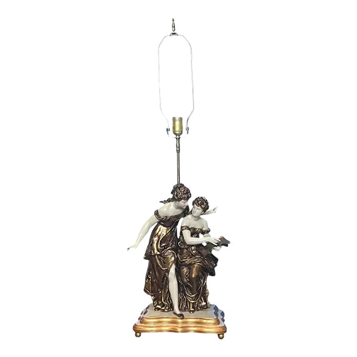Vintage Sculptural Moreau Table Lamp- Maidens | Chairish