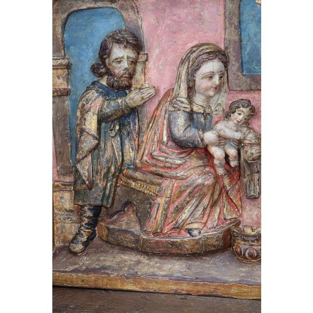 18th Century Baroque Nativity Scene, Crèche Wooden Retable, Portuguese ...