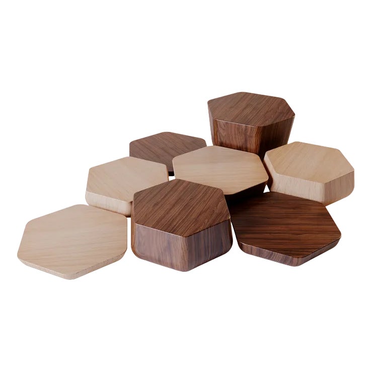 McCool Coffee Table in Wood by Alma De Luce, Set of 8 | Chairish