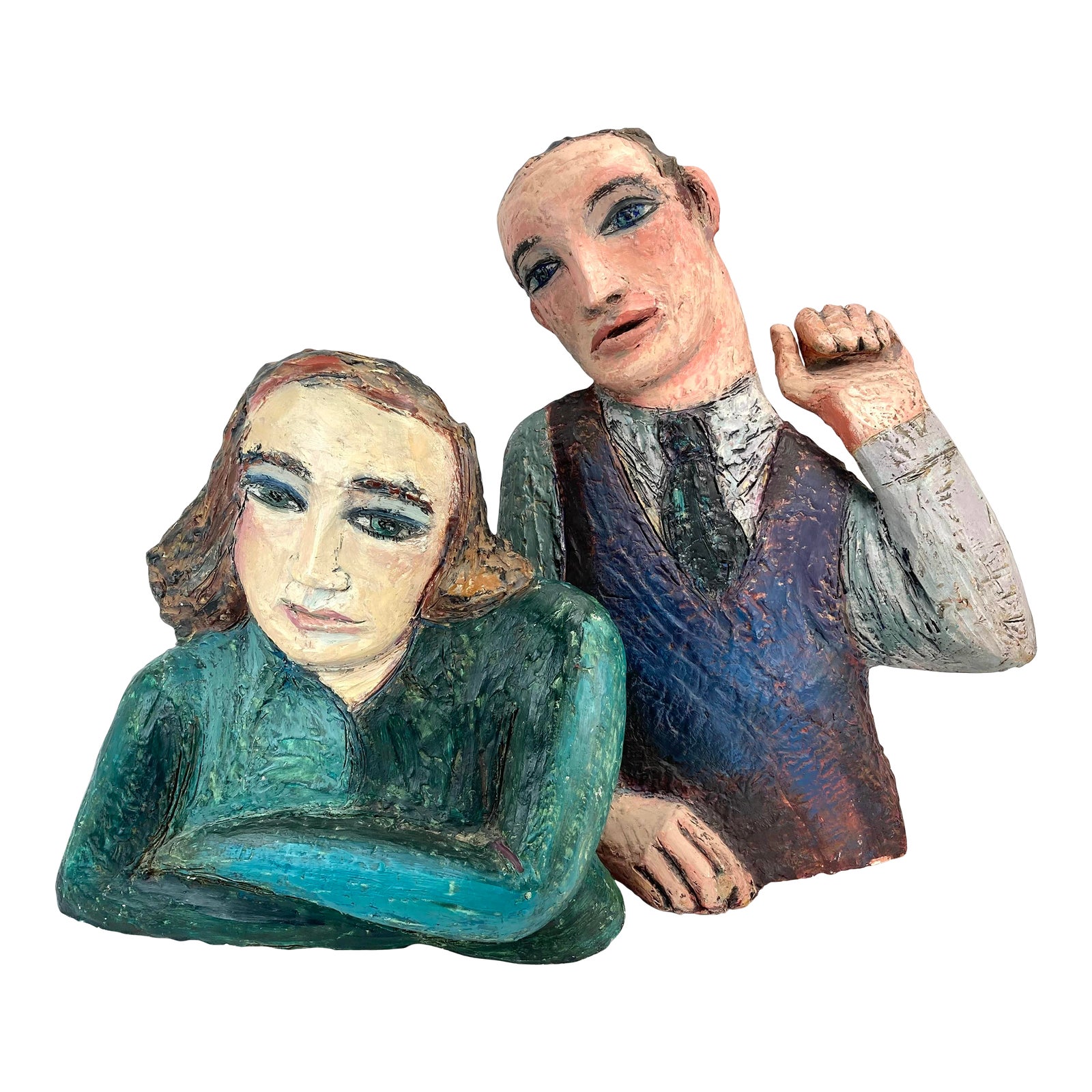 Susan Low-Beer 1980’s Ceramic Sculptures Couple 1 Man & Woman Sgnd ...
