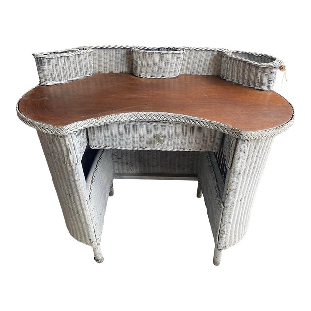 Vintage wicker desk for sale store