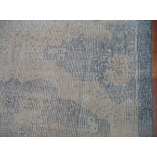 White & Blue Turkish Pictorial Rug - 6'6'' X 10'3' | Chairish