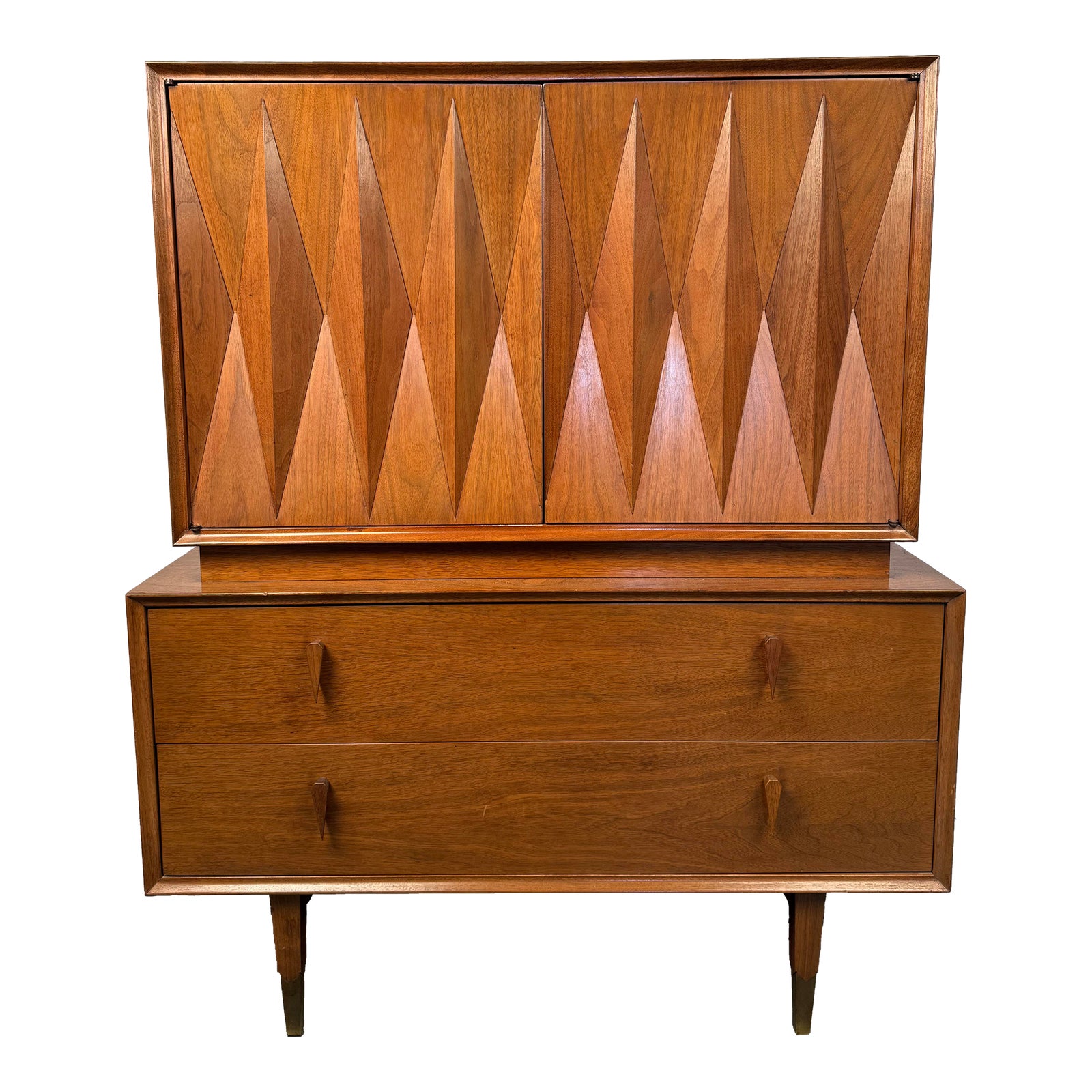 Albert Parvin for American of Martinsville Mid-Century Walnut Highboy ...