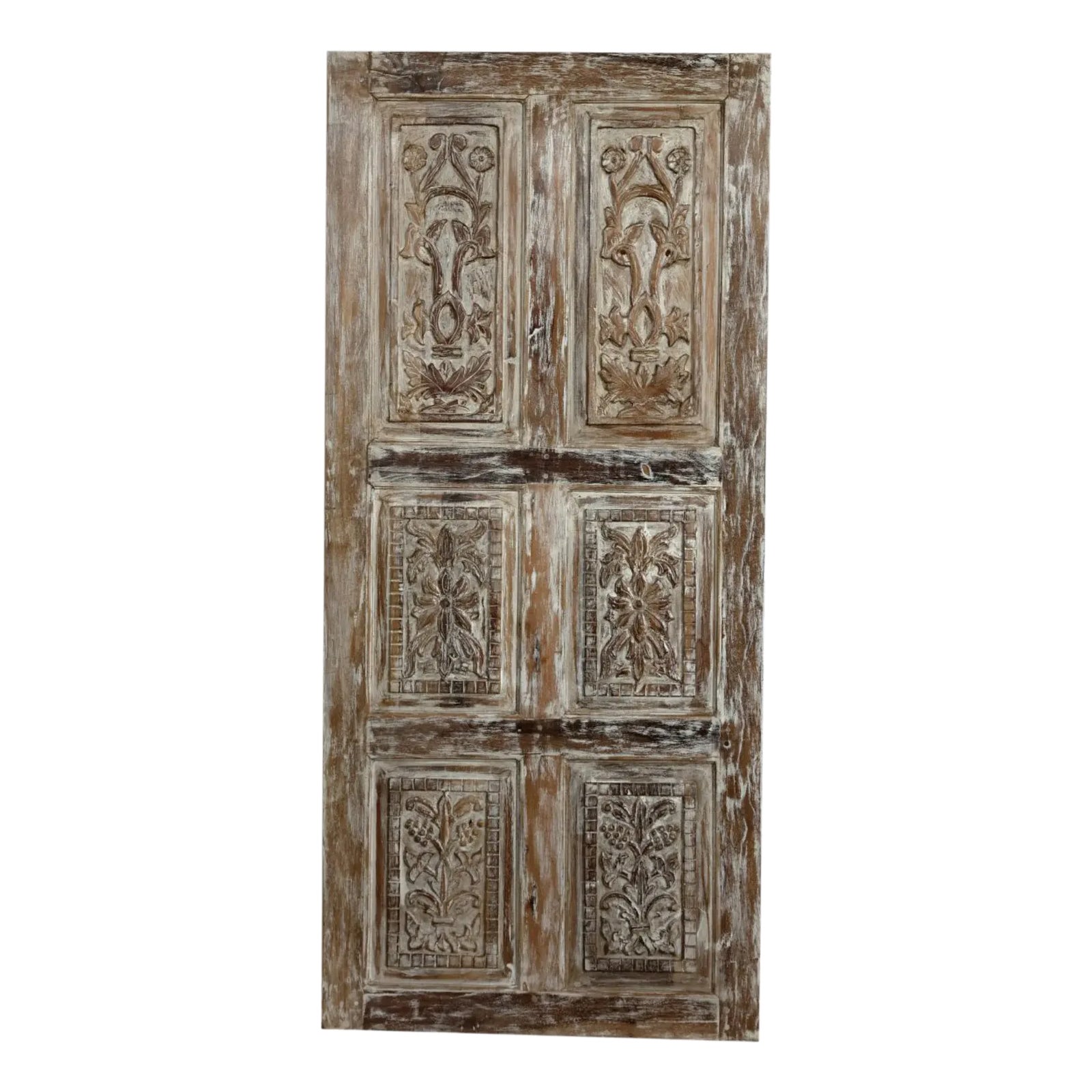 Antique Barn Door Handcrafted Solid Doors Whitewash Single Rustic Doors ...