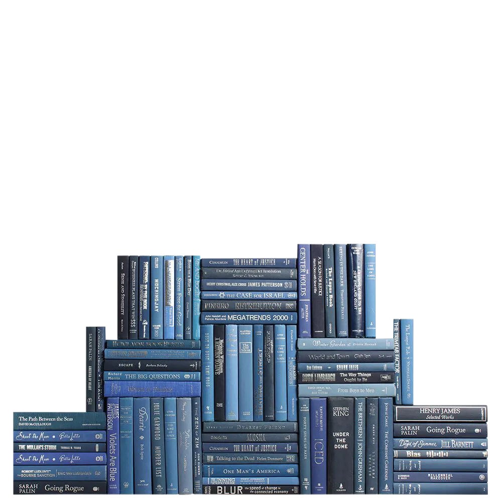Modern Summit Book Wall : Set of Seventy Five Decorative Books in Blue ...