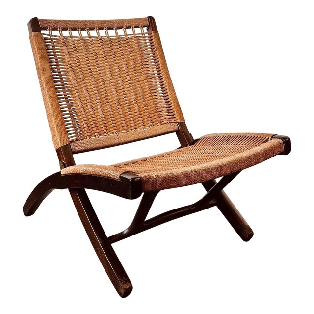Vintage Hans Wegner Paper Cord Folding Rope Chair | Chairish
