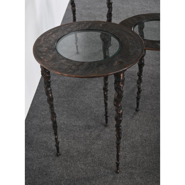 Michael Aram Set of Three "Lava" Side Tables, 1995 | Chairish