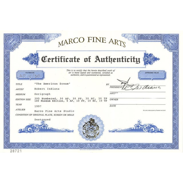 1997 Robert Indiana 'Parrot' Pop Art Multicolor, Blue, Green USA ...