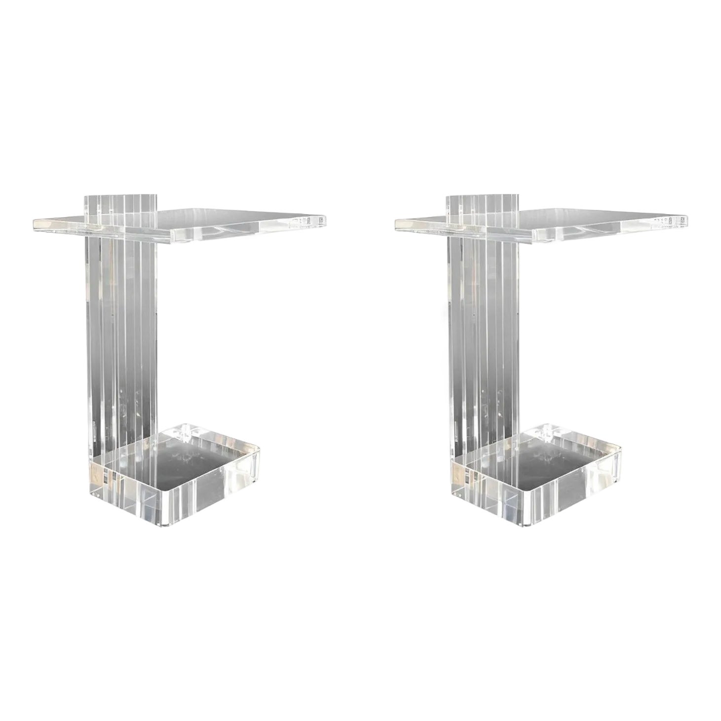 Pair of Acrylic Side Tables Designed by Les Prismatiques, U.S.A. 1970s ...