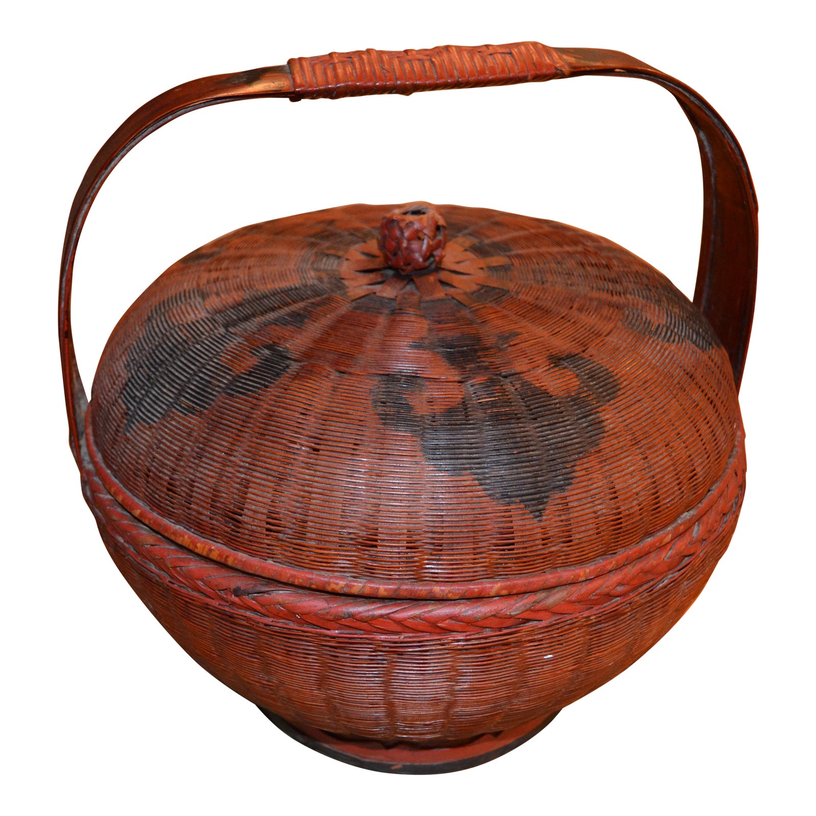 Sewing Vintage Bamboo Chinese Sewing Basket with Lid Caddies & Holders ...
