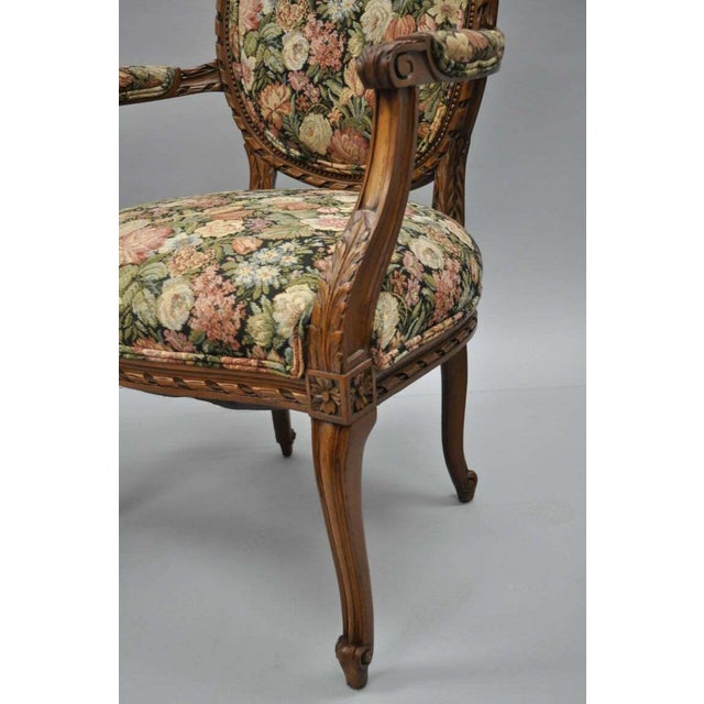 1930s Vintage French Country Louis XV Style Finely Carved Round Back ...