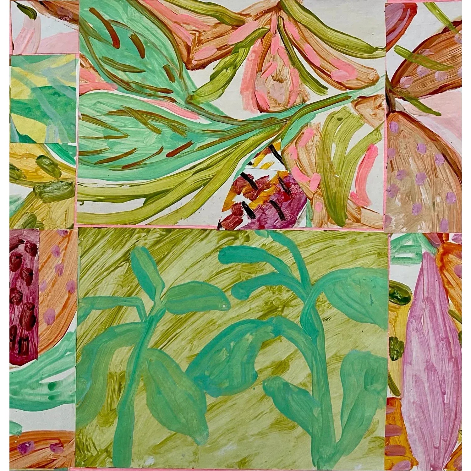 "In the Garden #1" Contemporary Original Abstract Mixed-Media Collage ...
