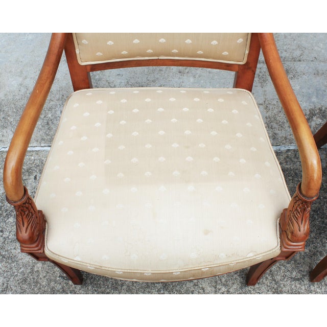 1980s Century Furniture Capuan Arm Chairs With Serpent Dolphin Carvings ...