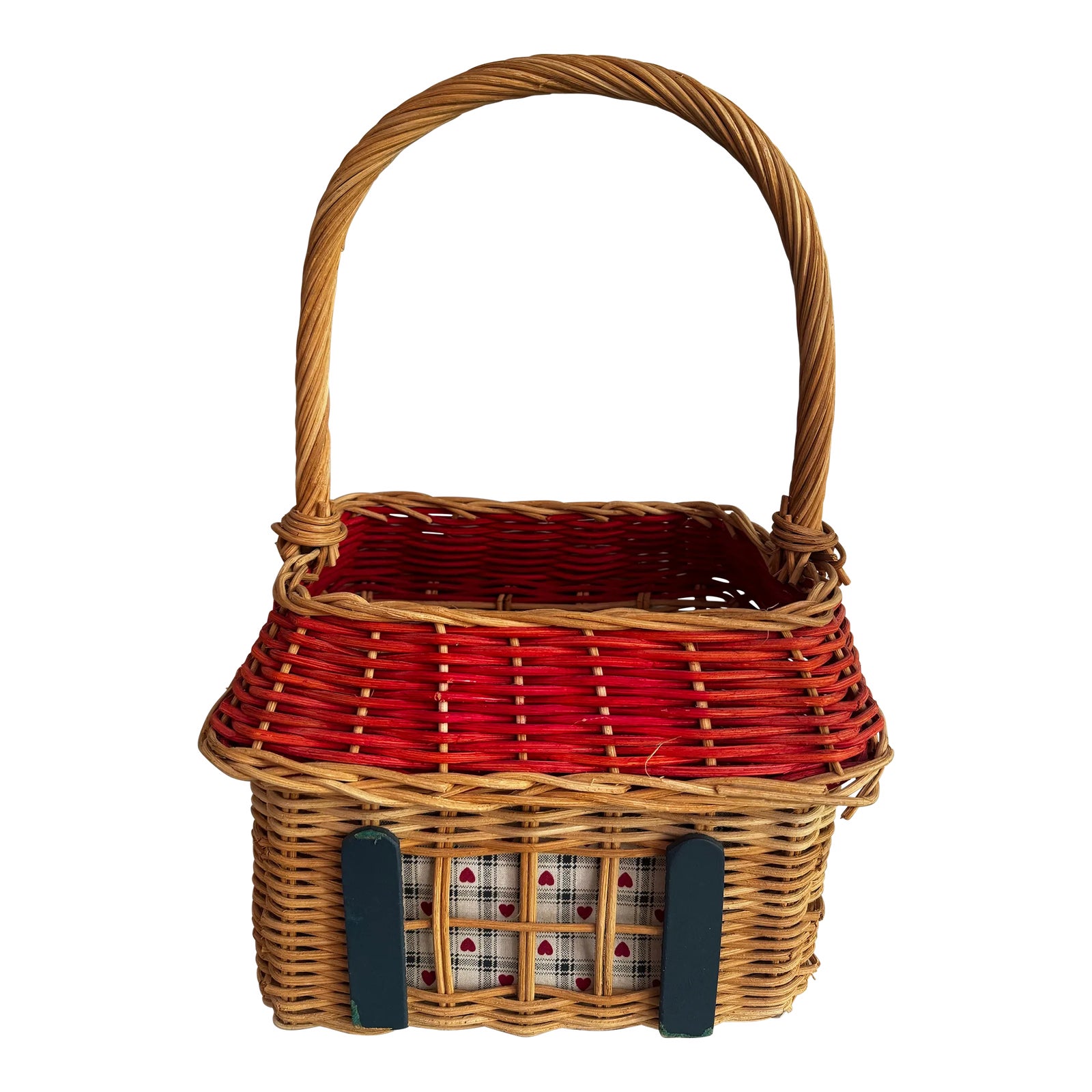 House Shaped Wicker Basket | Chairish