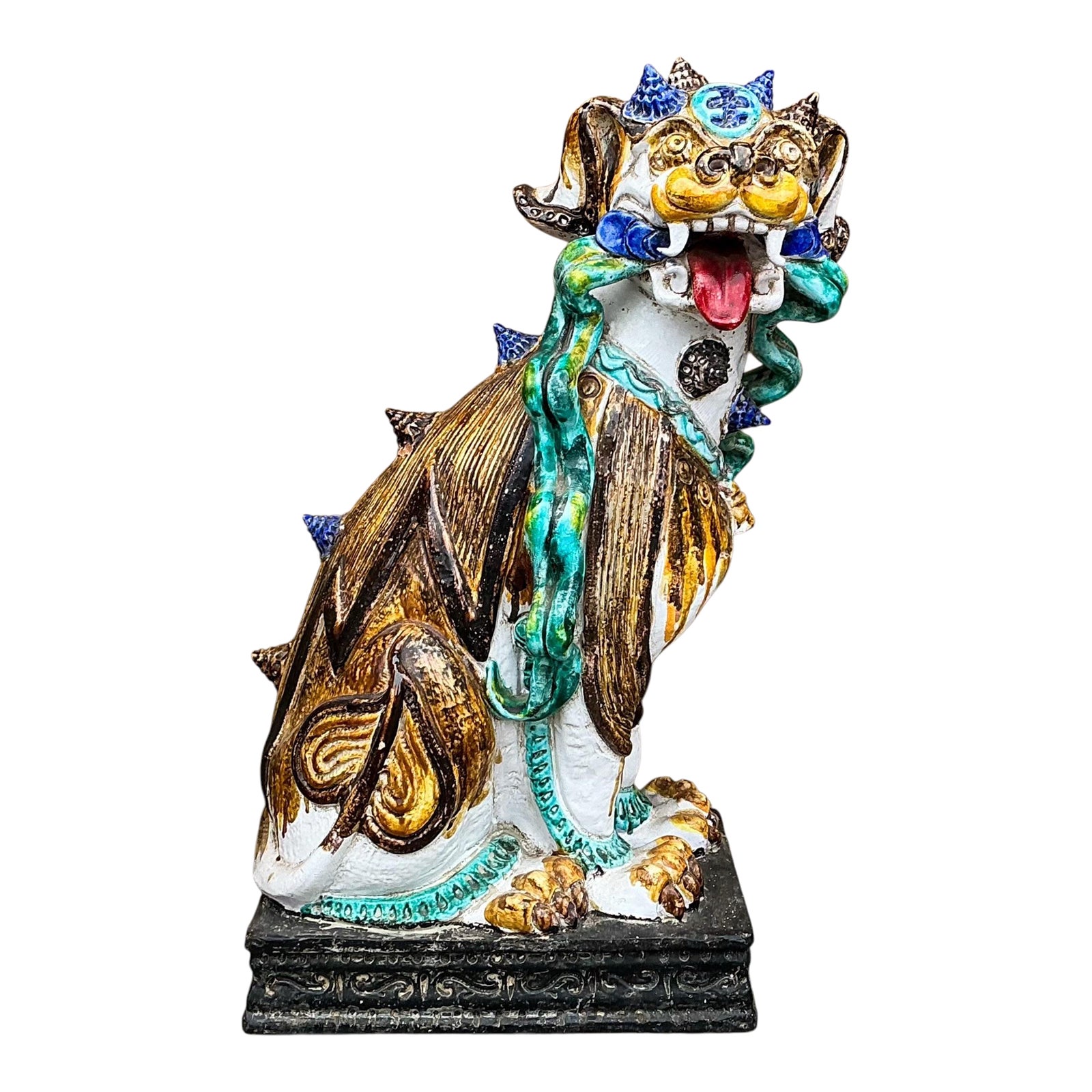 Mid-Century Hollywood Regency Italian Terracotta Chinoiserie Foo Dog ...