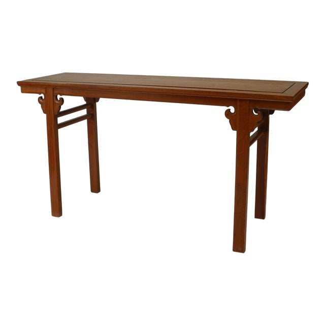 Asian Chinese Style Hardwood Narrow Console Table | Chairish