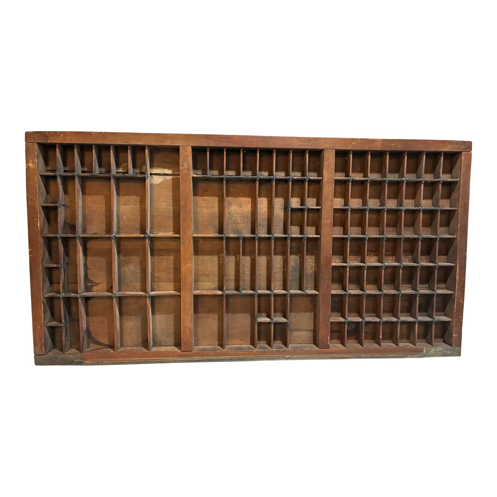 Large Antique Wooden Printer’s Type Case – Letterpress Drawer Wall ...