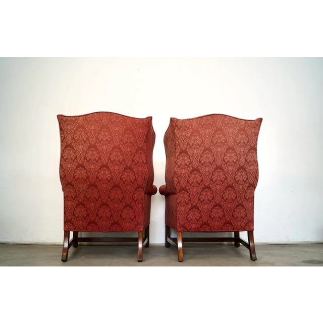 1960’s Federal Style High-Back Wingback Chairs - a Pair | Chairish