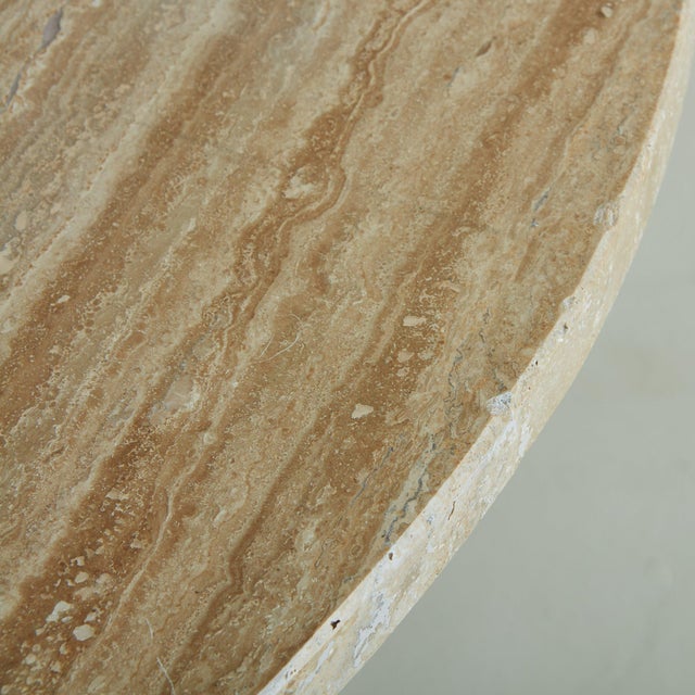 Travertine Dining or Entry Table with Iron Atrium Base, Germany 20th ...