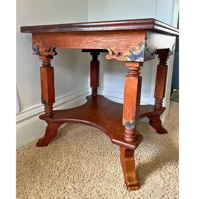 Early 1900s Eastlake Style, Louis Nonnast Walnut Parlor Table, No. 302 ...