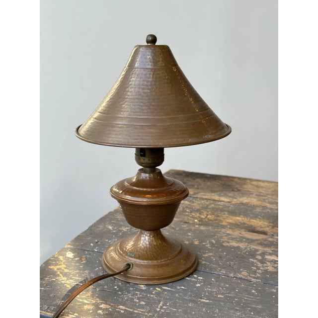 Vintage Small-Scale Hammered Copper Lantern-Style Table Lamp, Circa ...