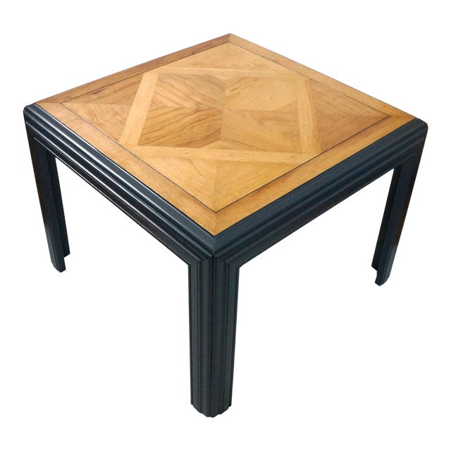 1970s Parquet Top Lane Side Table | Chairish