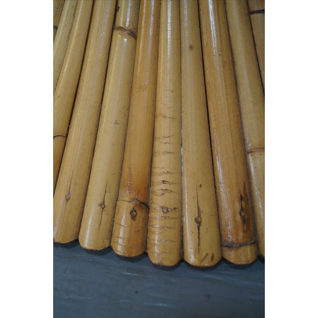 McGuire Sheaf of Wheat Bamboo Rattan Glass Table | Chairish