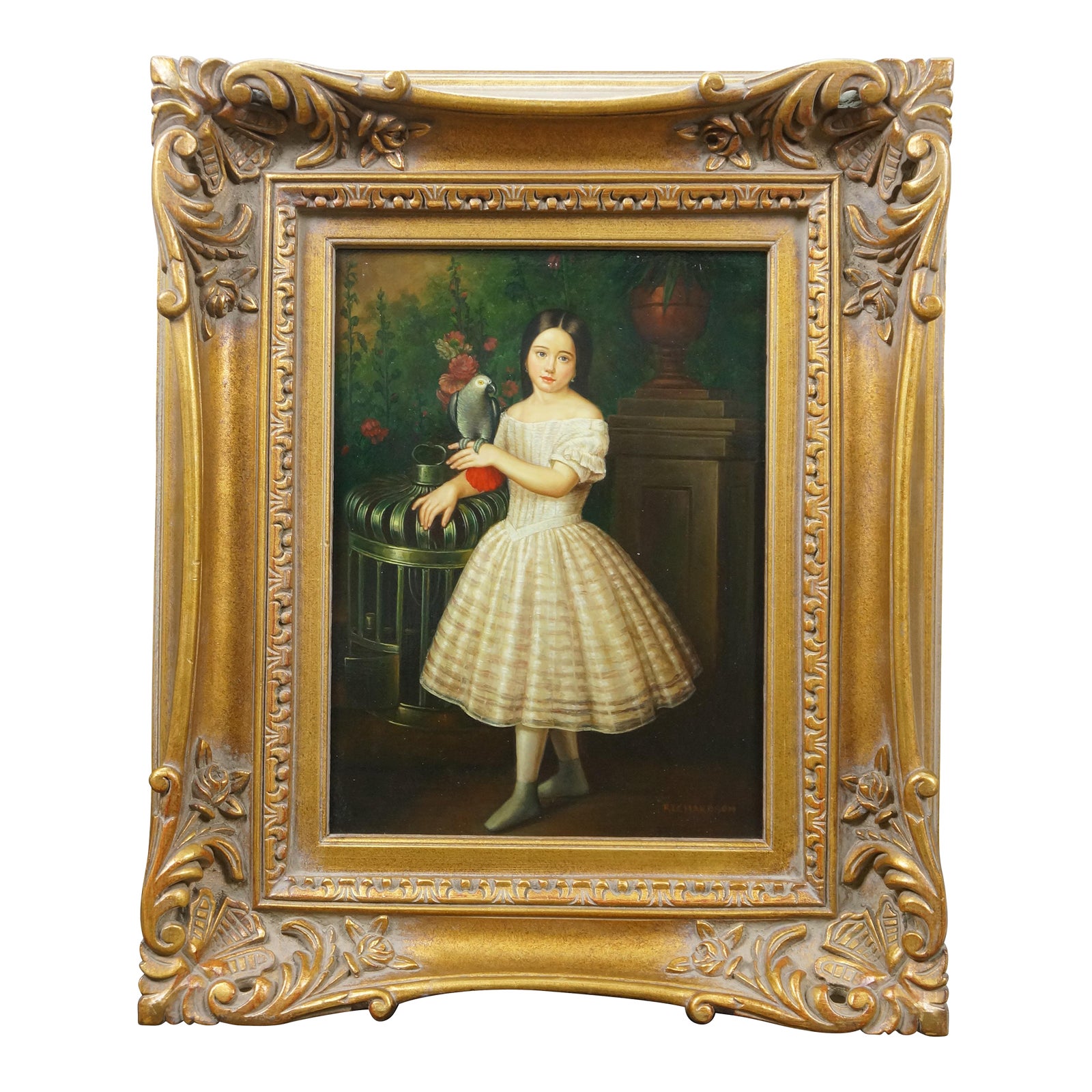 Late 20th Century Rafaela Flores Calderon Portrait Oil Painting After Antonio Maria Esquivel 25 ...