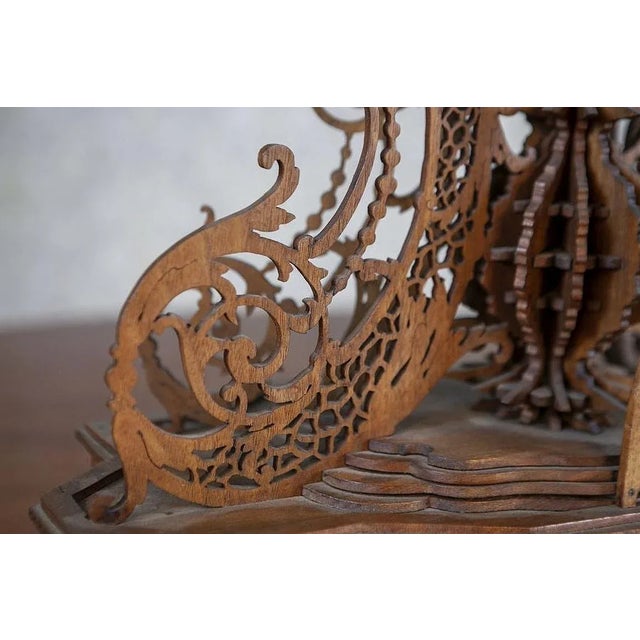 Carved Exotic Wood Mantel Clock From the Late 19th Century | Chairish
