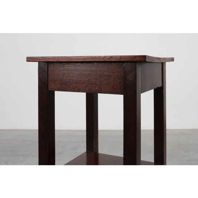 Art Deco Dark Oak Pedestal, Belgium, 1920s | Chairish