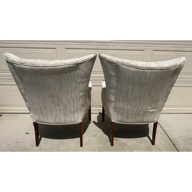 1950s Pair of Hollywood Regency Wingback Chairs, Vintage Upholstered ...
