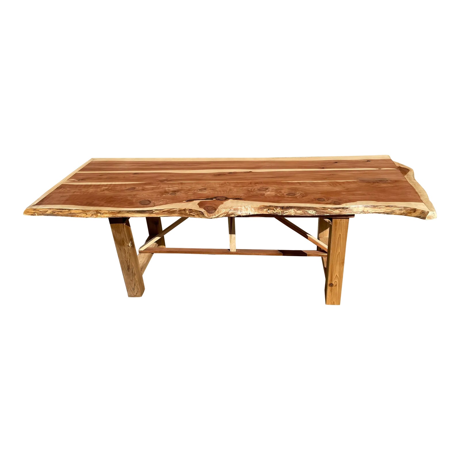 Natural Cedar Live Edge Dining Table | Chairish