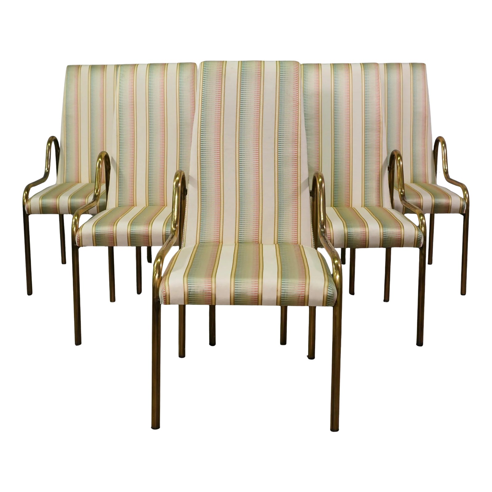 Mastercraft Brass Dining Chairs - Set of Six | Chairish